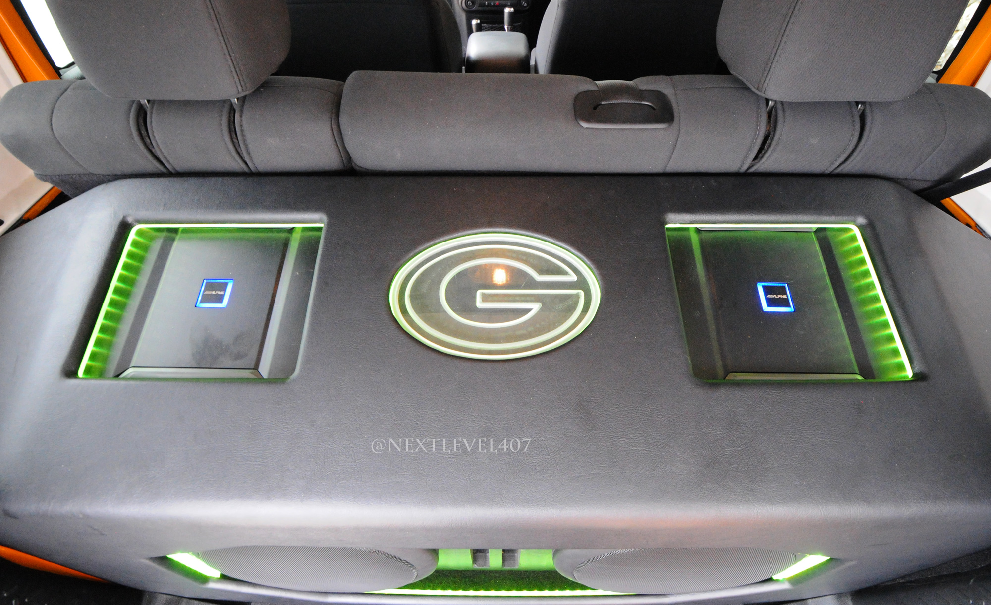 Jeep Unlimited Gets a Green Bay Packers Style Custom Subwoofer Box and ...