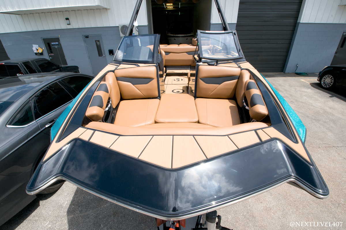 Teal Axis Wake Boat Get’s SeaDek® | Orlando Custom Audio