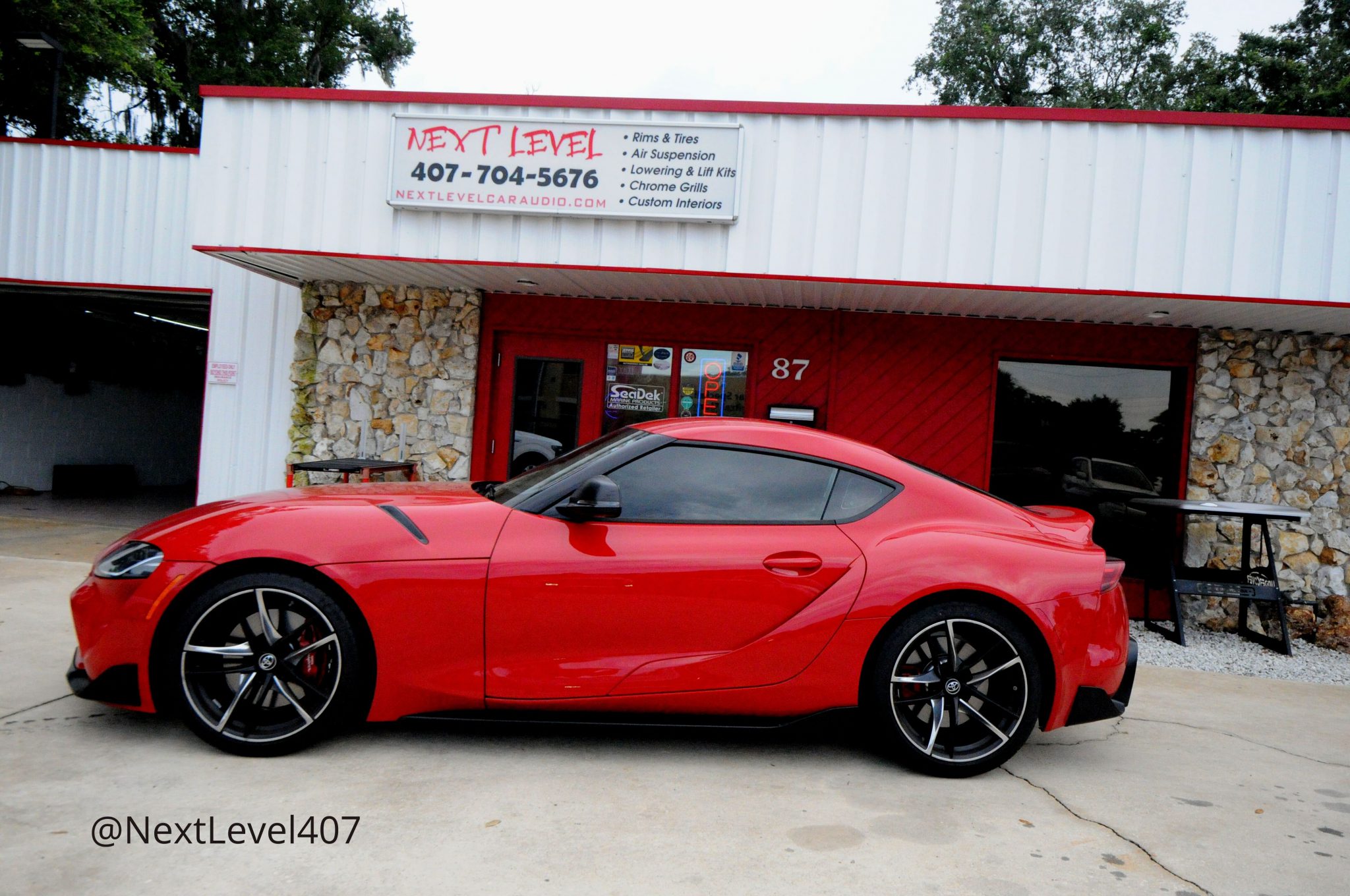 Toyota Supra with Custom Alpine Speaker Box | Orlando Custom Audio