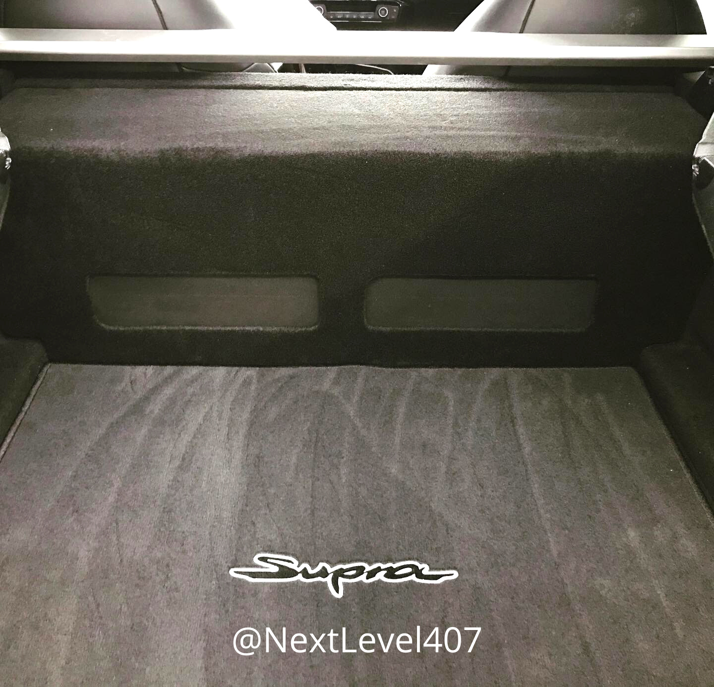 Toyota Supra with Custom Alpine Speaker Box | Orlando Custom Audio